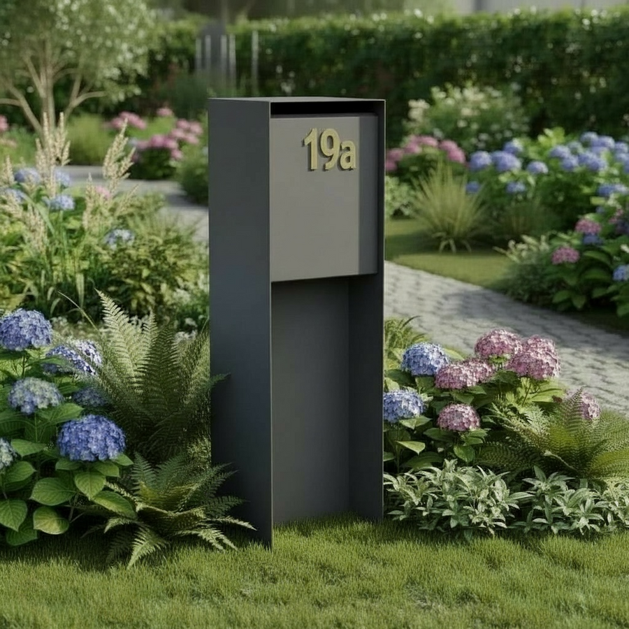 Linear Pillar letterbox (Aluminium) – Corten Steel Ireland